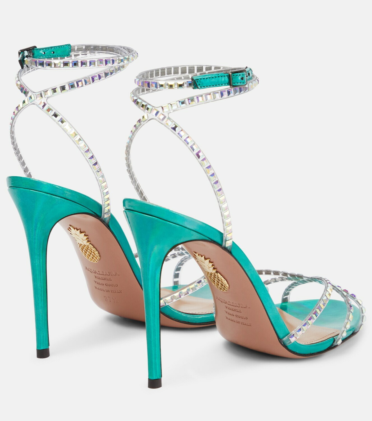 Aquazzura Dance Plexi 105 leather and PVC sandals Aquazzura