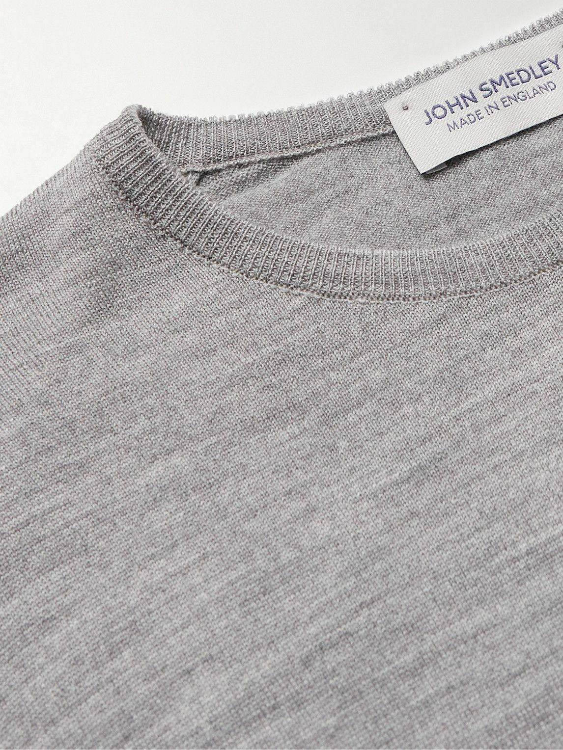 John Smedley - Lundy Slim-Fit Mélange Merino Wool Sweater - Gray John ...