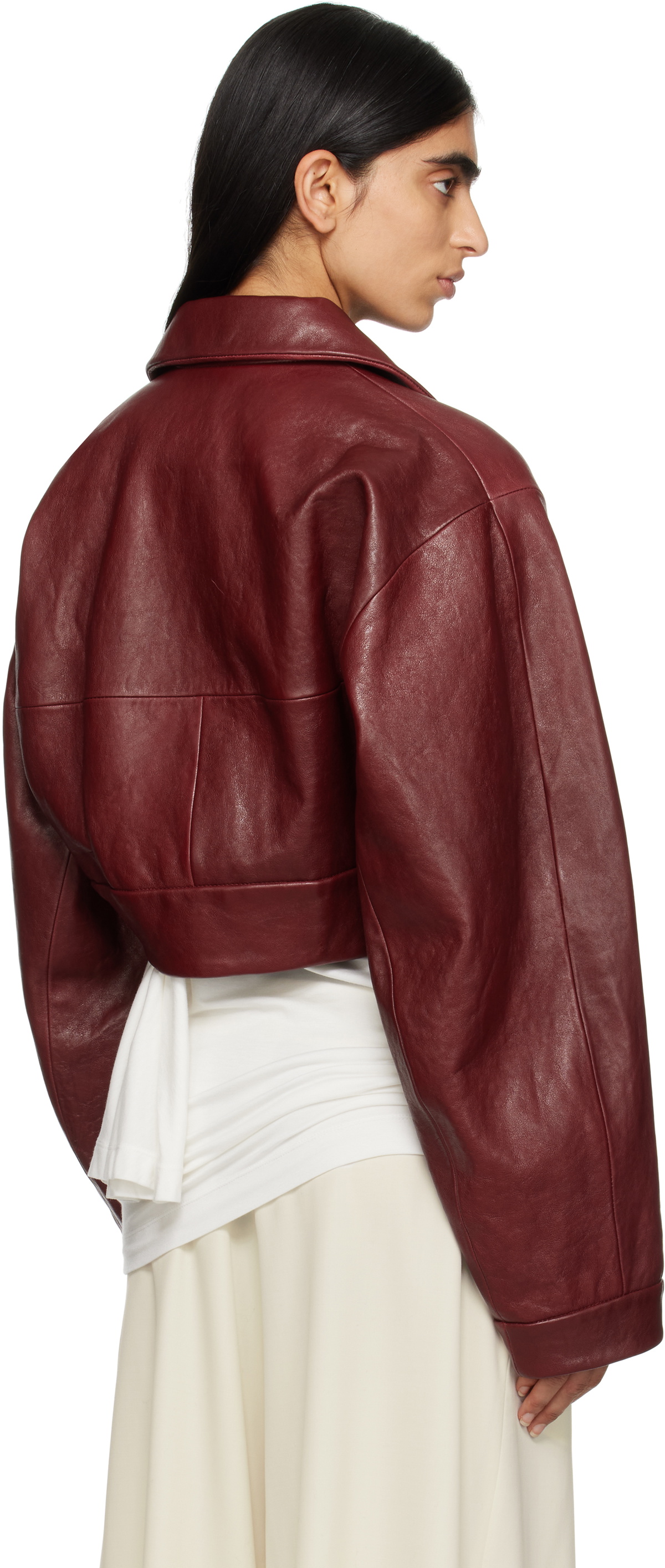 KHAITE Red Sue Leather Jacket Khaite