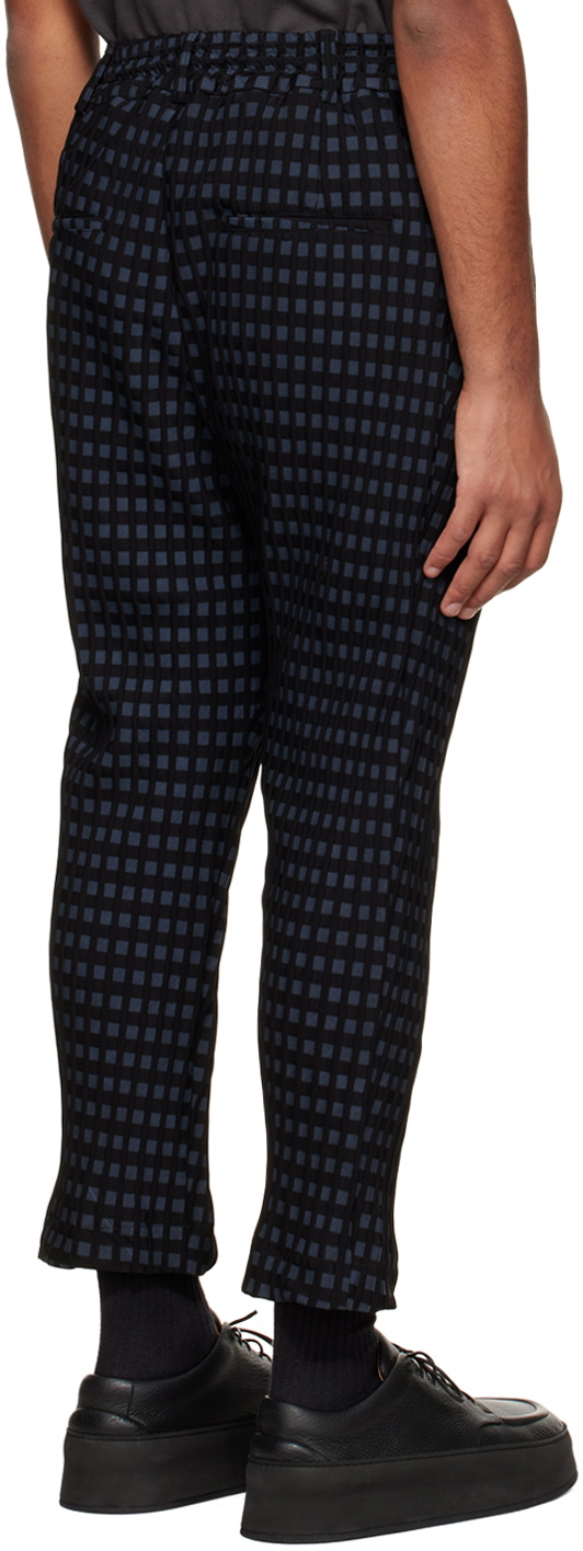 Song for the Mute Black & Navy Garment Pleated Trousers Song for the Mute