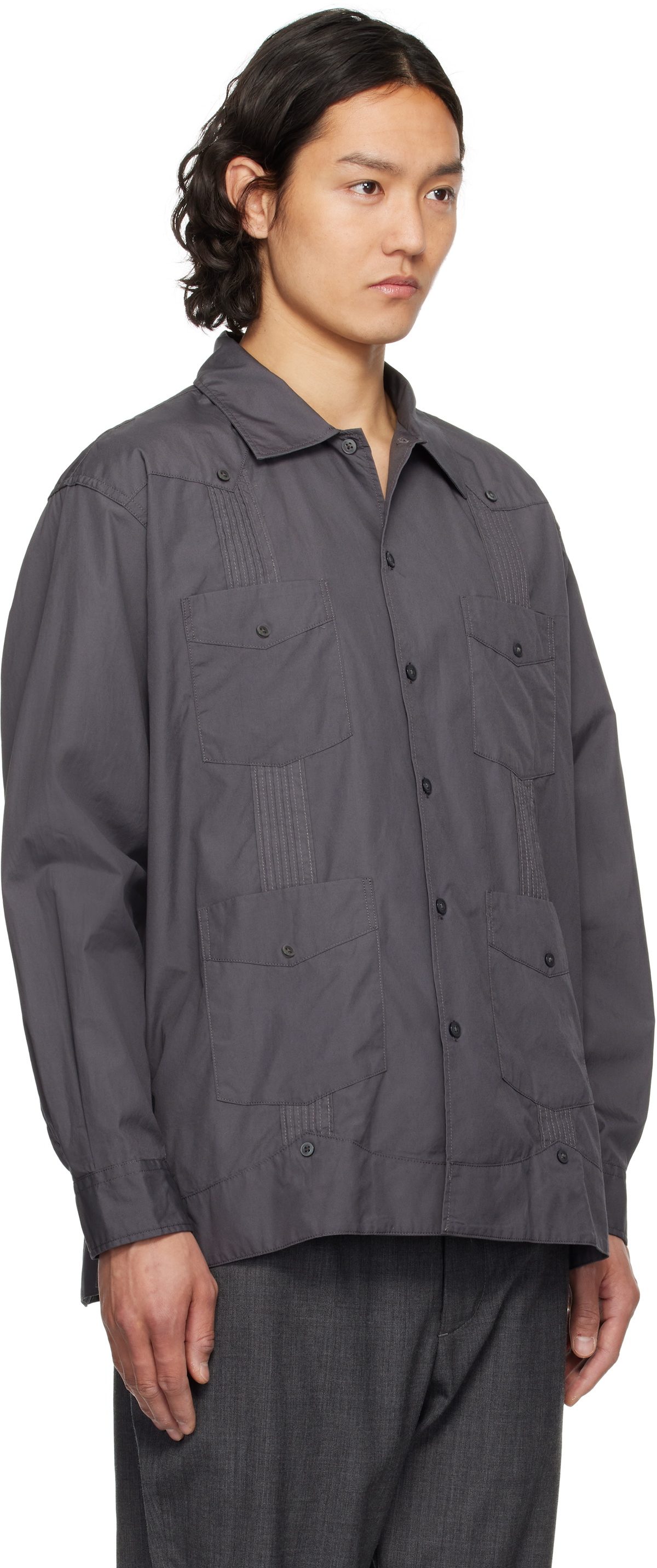 Engineered Garments Gray Guayabera Shirt Engineered Garments