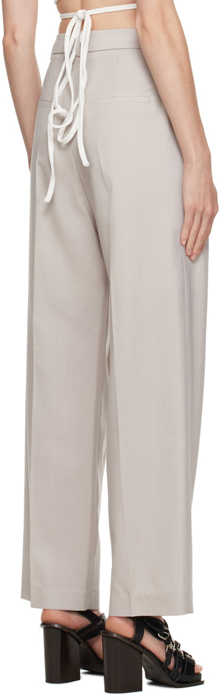 LOW CLASSIC Beige Deep Tuck Trousers Low Classic