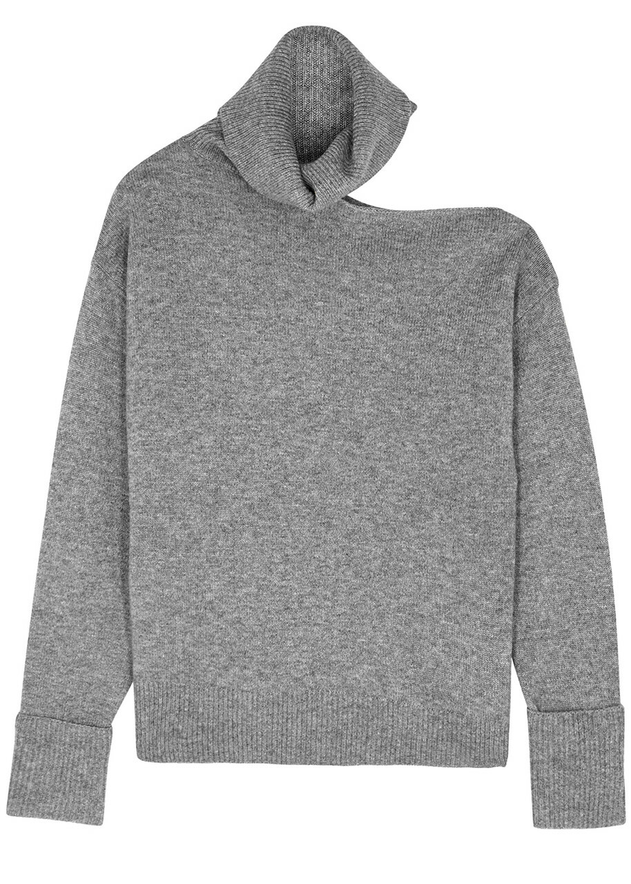 Paige Raundi Cut-out Wool-blend Jumper Grey Paige