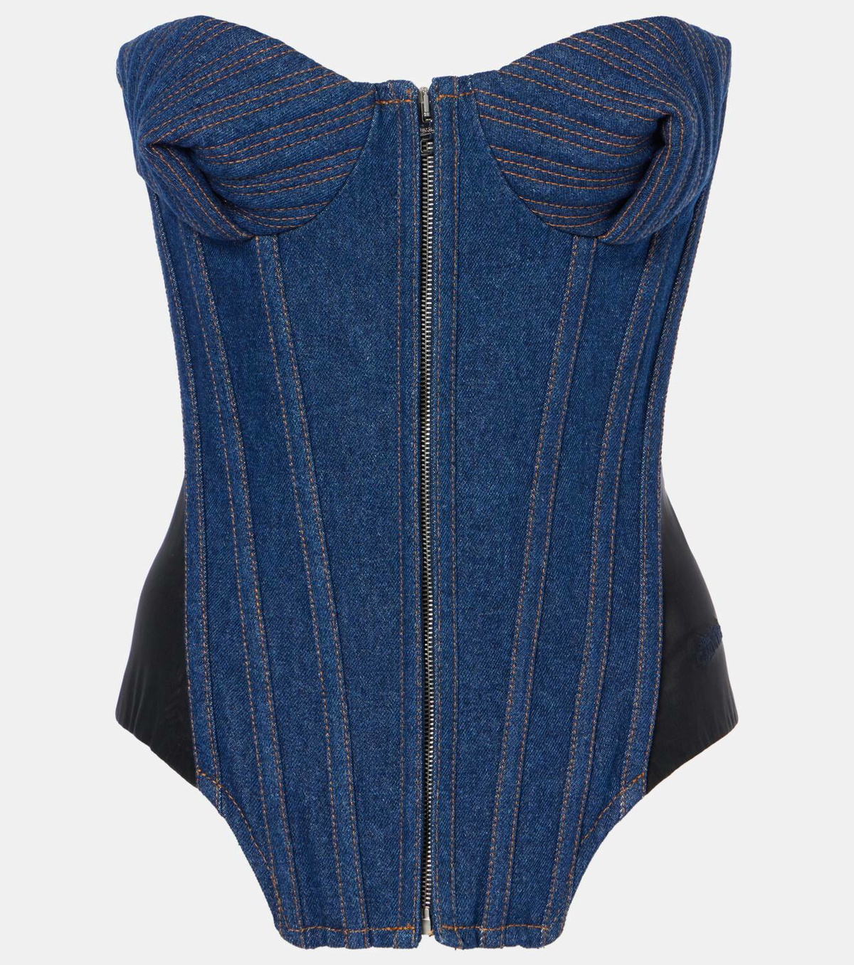Jean Paul Gaultier Paneled denim corset Jean Paul Gaultier