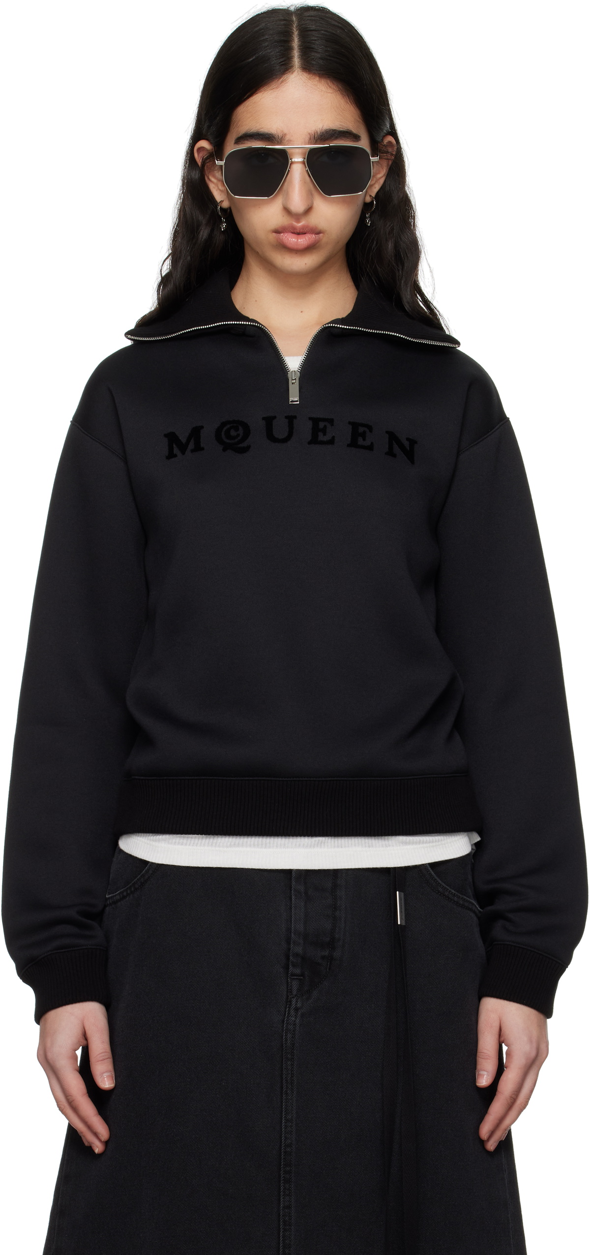 McQueen Black Cut & Sew Sweatshirt Alexander McQueen