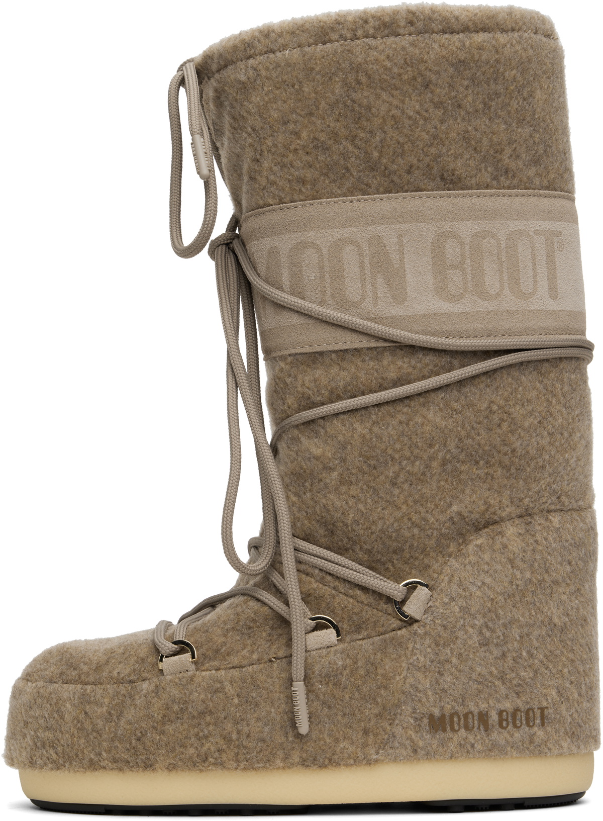 Moon Boot Beige Icon Felt Tall Boots Moon Boot