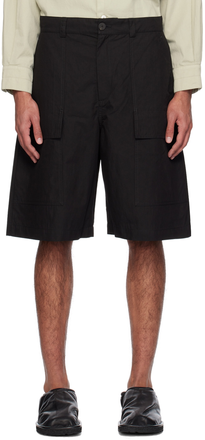 Studio Nicholson Black Cargo Pocket Shorts Studio Nicholson