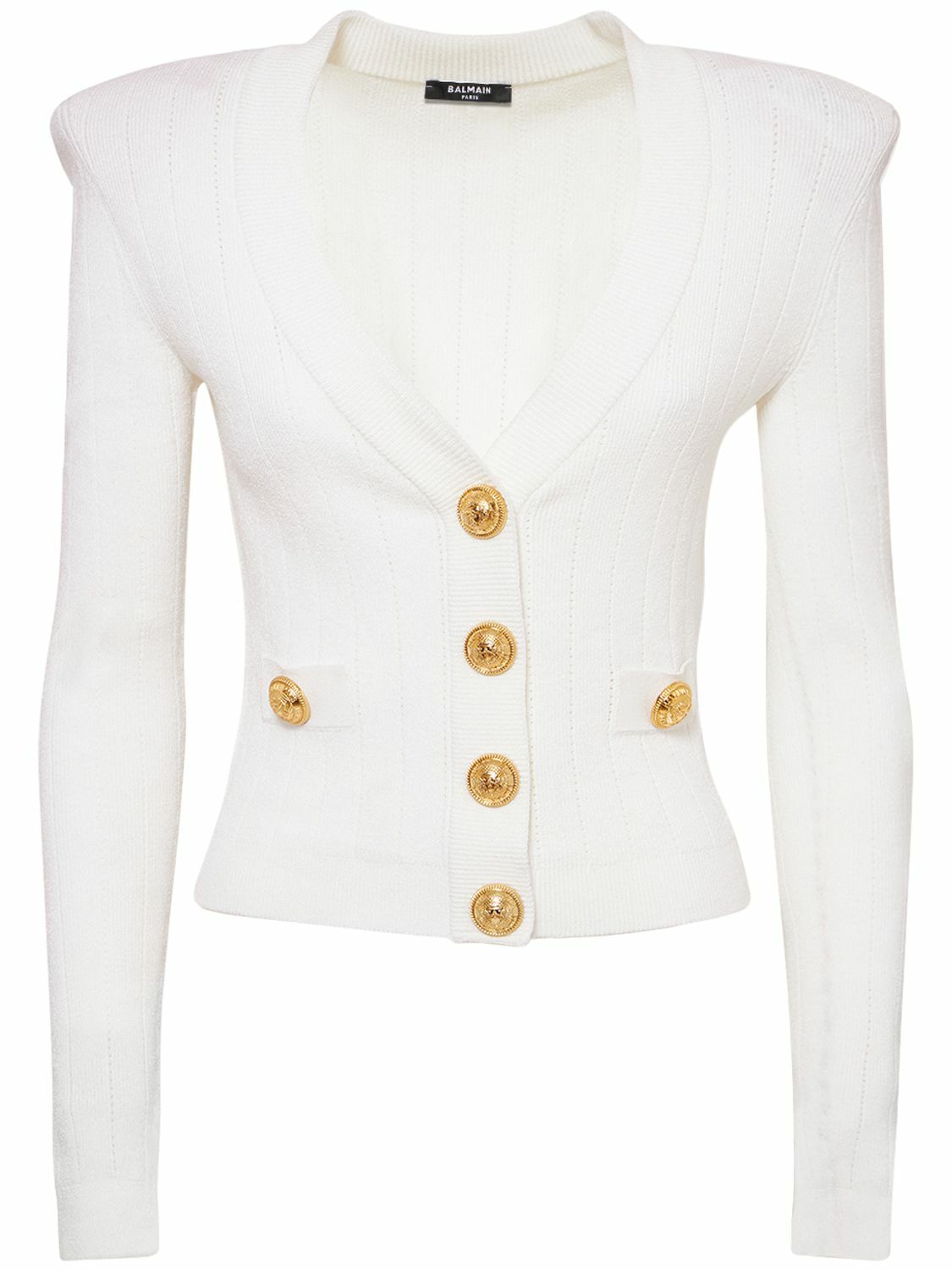 BALMAIN - Knit Cropped Cardigan Balmain