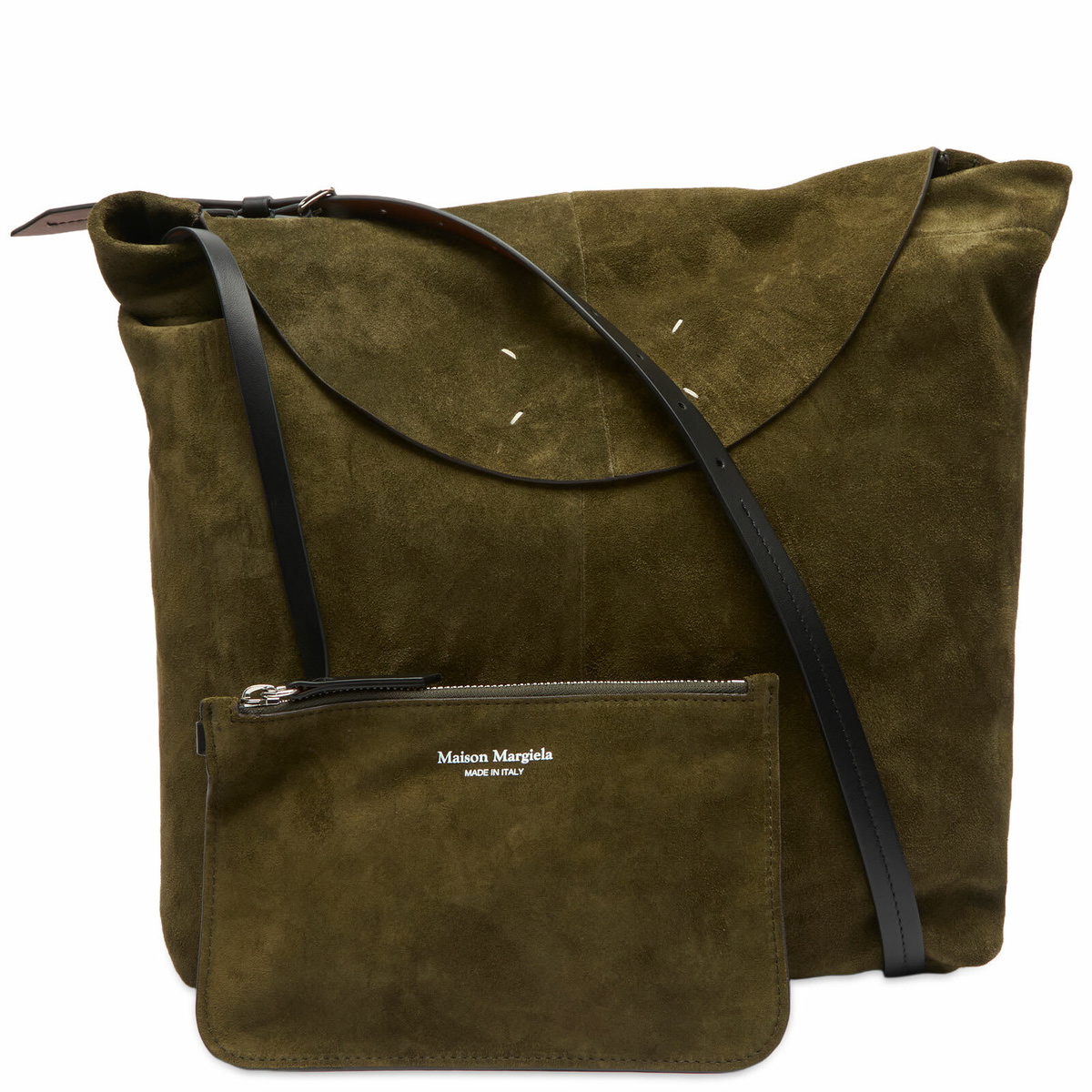 Maison Margiela Women's Suede Small Hobo Bag in Khaki/Black/Chestnut ...