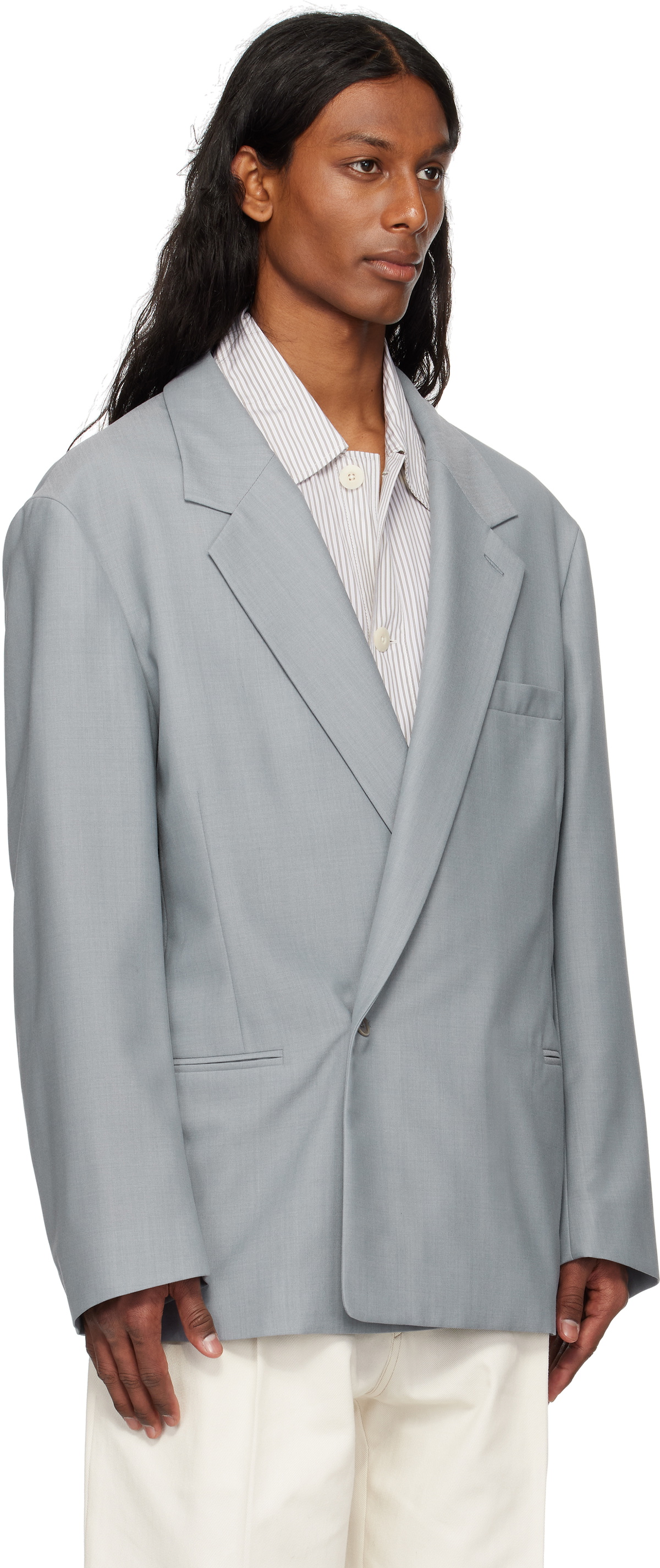 LEMAIRE Blue Soft Double Breasted Blazer Lemaire