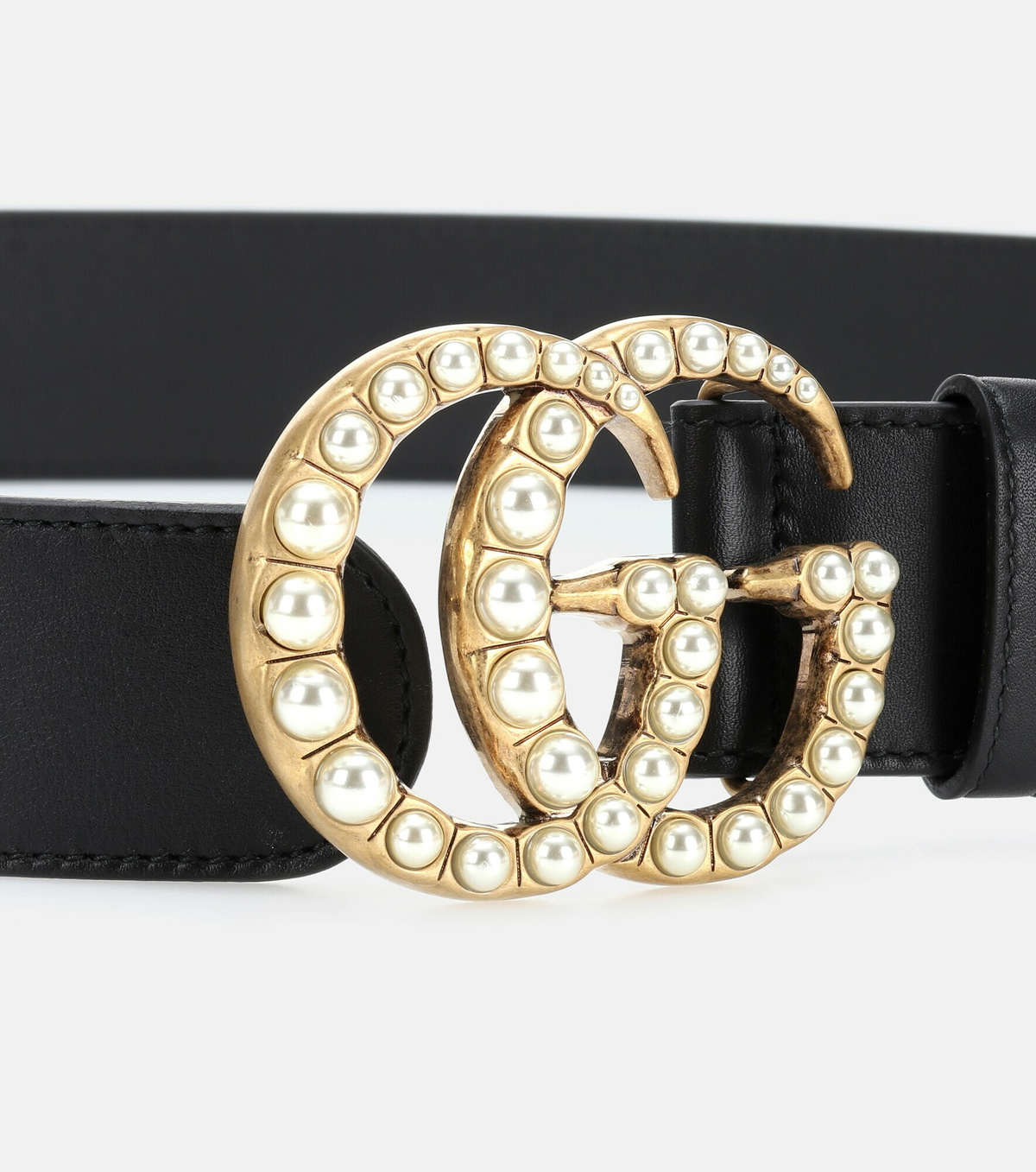 Gucci - GG embellished leather belt Gucci