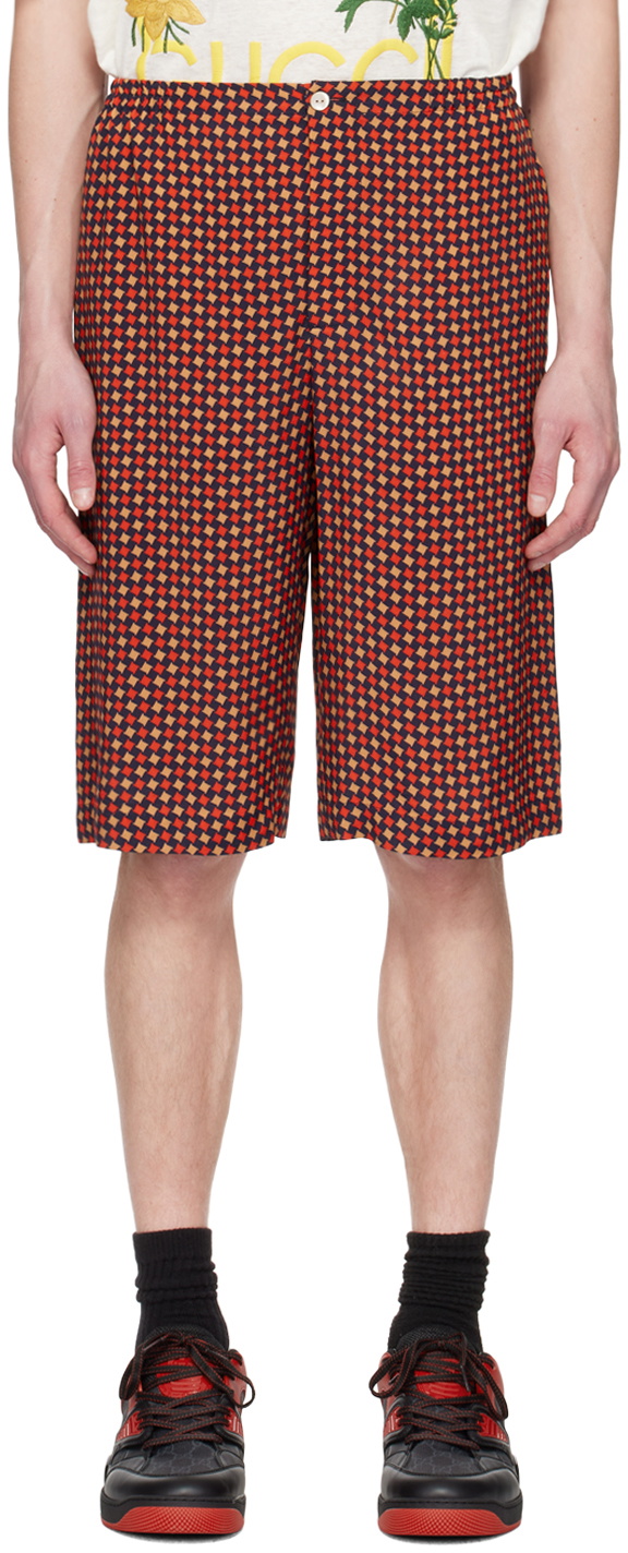 Gucci Red Geometric Shorts Gucci
