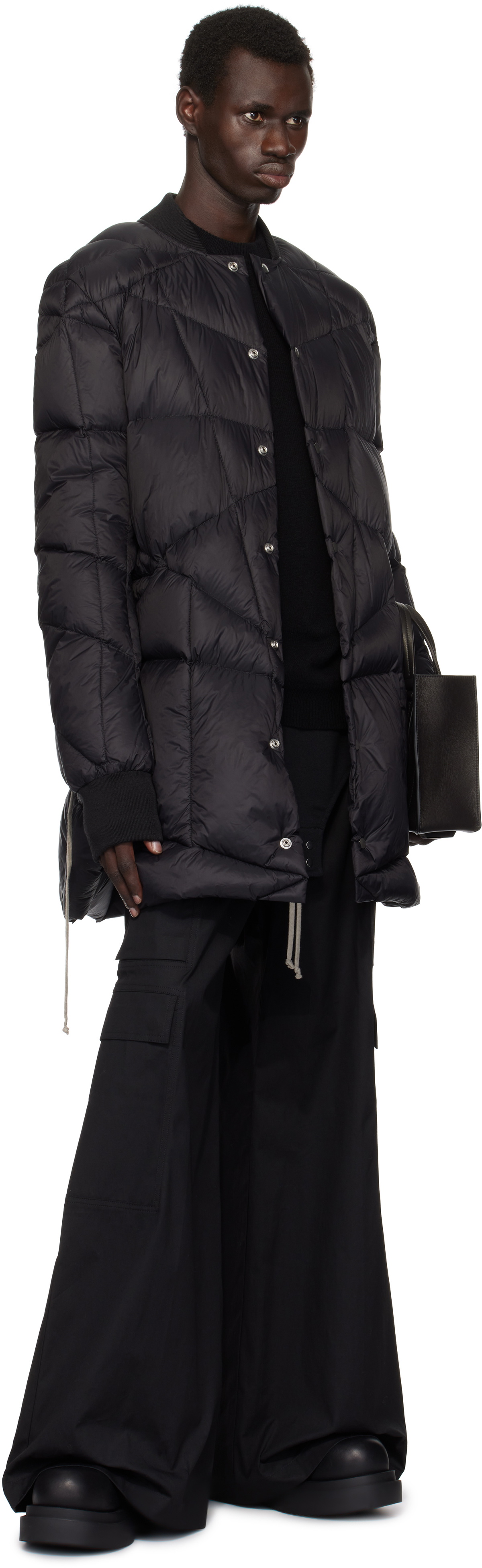 Rick Owens Black Porterville Flight Liner Down Coat Rick Owens