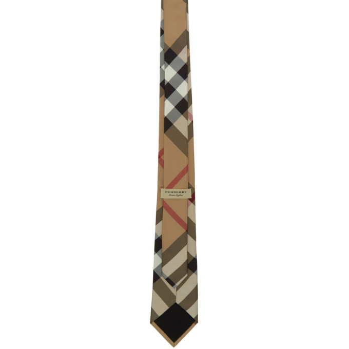Burberry Beige Silk Exploded Check Tie Burberry