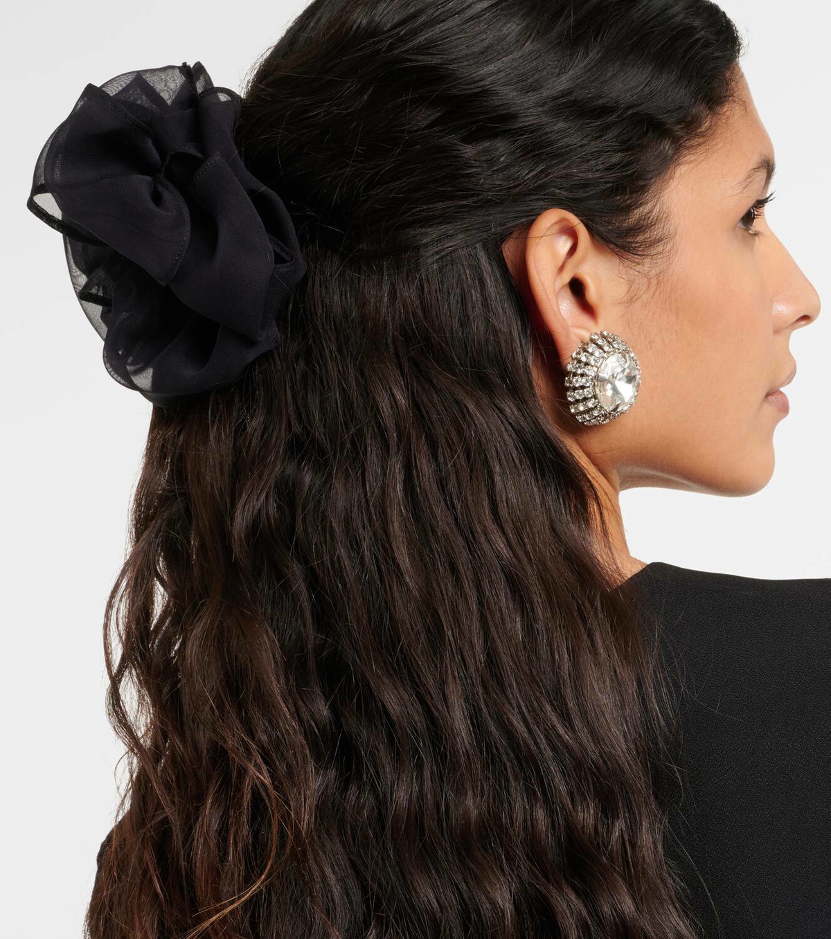 Jennifer Behr Marion ruffled chiffon hair clip Jennifer Behr