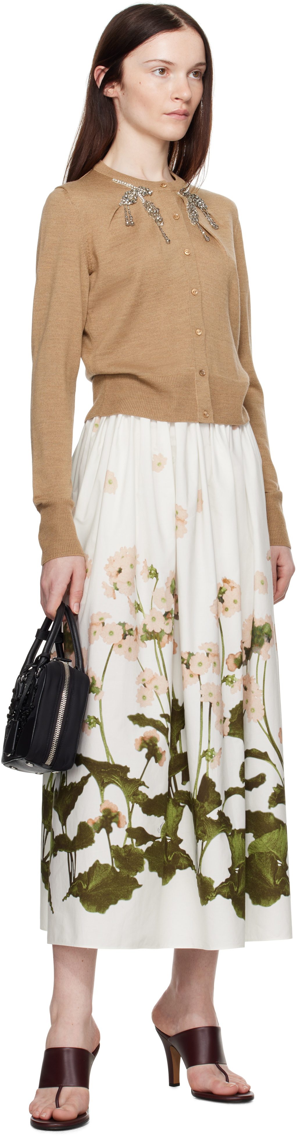 Erdem Beige Cropped Cardigan Erdem