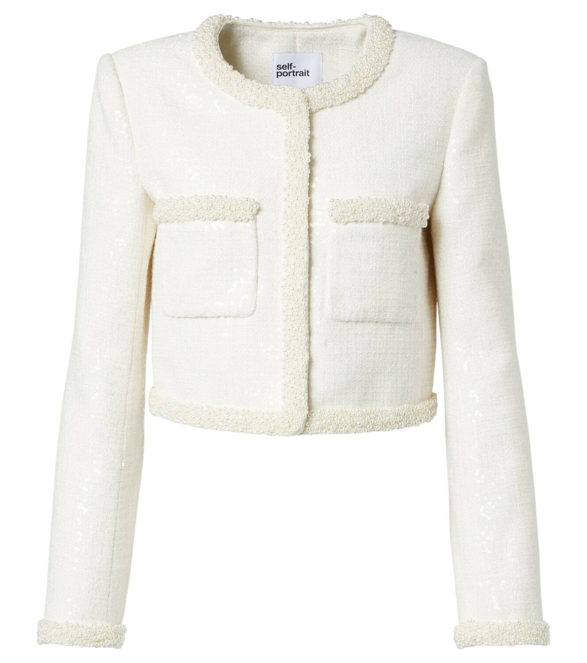 Self-Portrait Embellished sequined bouclé jacket Self-Portrait