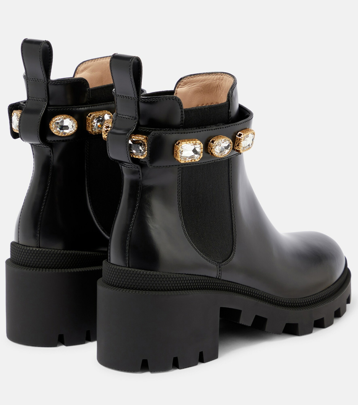 Gucci - Embellished leather ankle boots Gucci