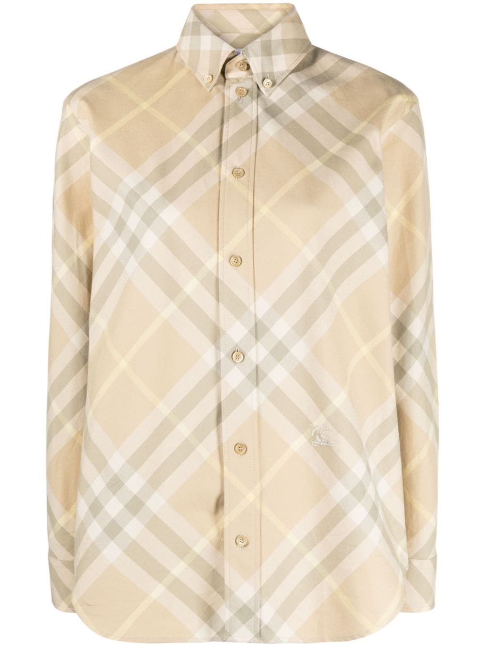 BURBERRY - Check Motif Cotton Shirt Burberry