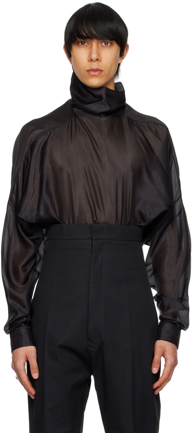 Rick Owens Black Tabard Turtleneck Rick Owens