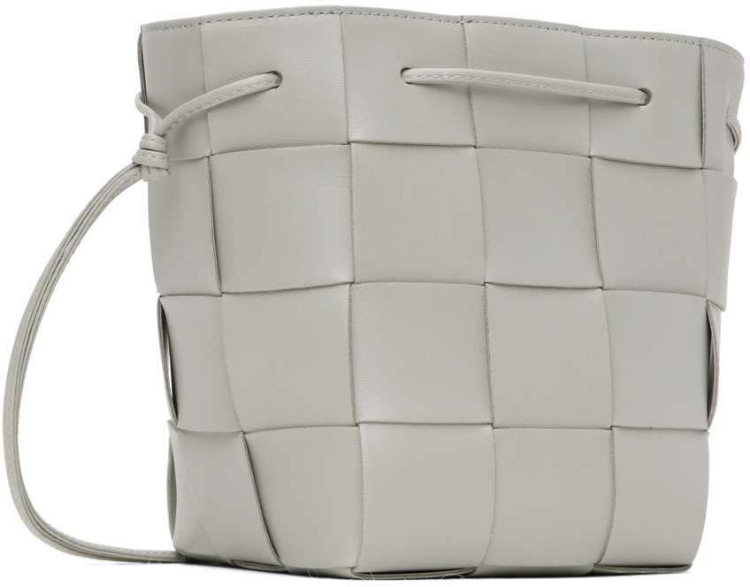 Bottega Veneta Gray Small Cassette Cross-Body Bucket Bag Bottega Veneta