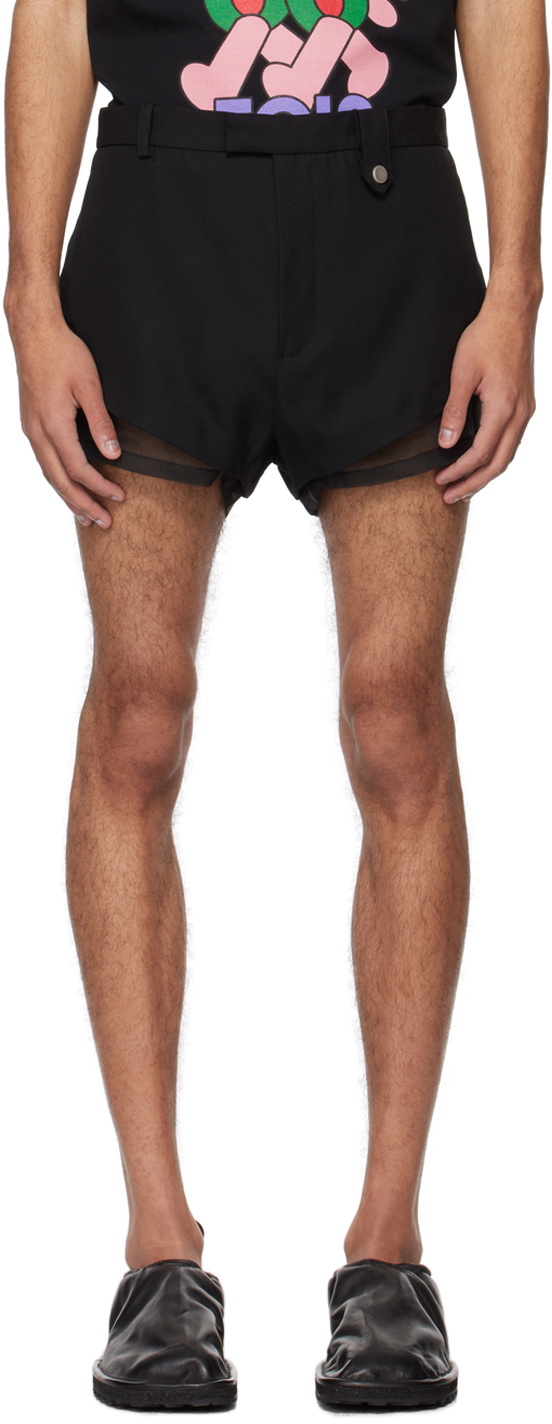 EGONlab Black Exposed Lining Shorts EGONlab