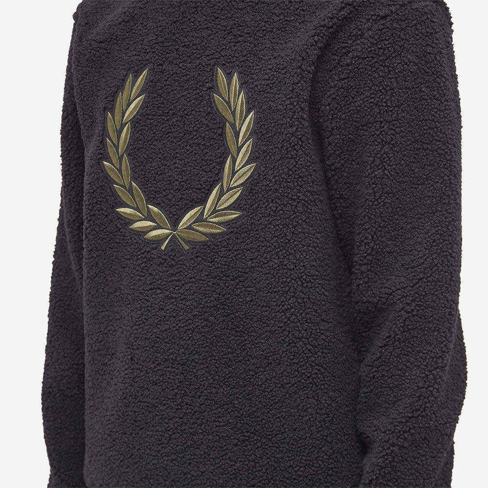 Fred Perry Authentic Men's Borg Fleece Crew Sweat in Black Fred Perry ...