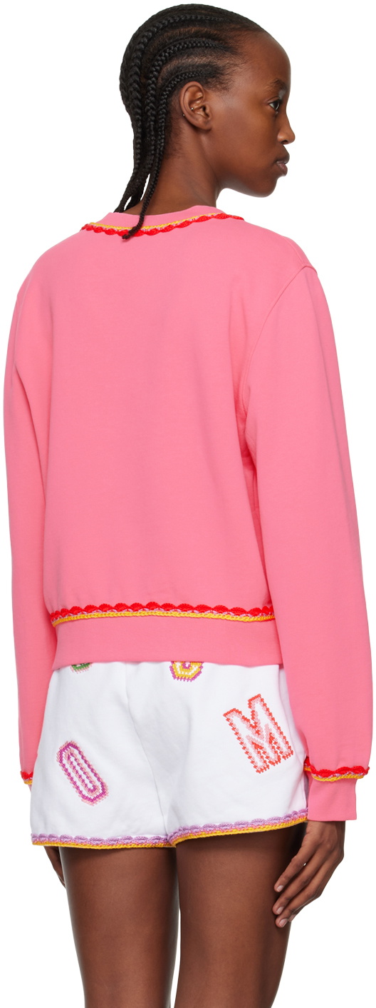 Moschino Pink Embroidered Sweatshirt Moschino