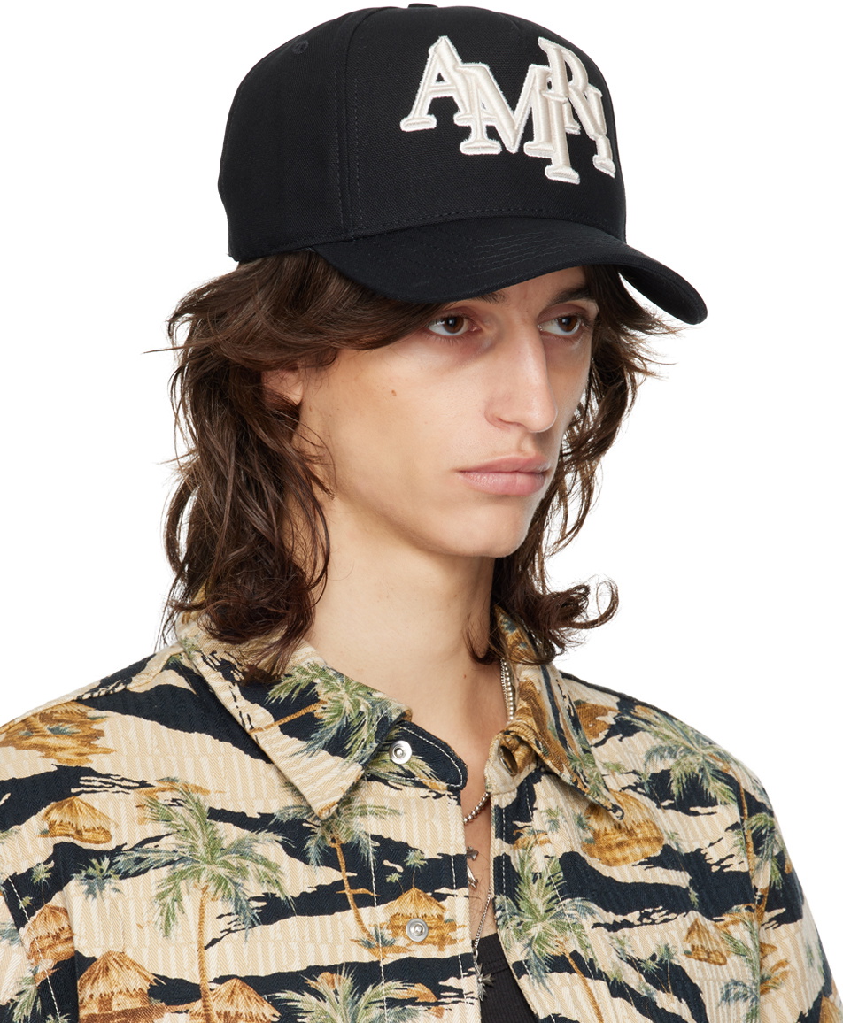 AMIRI Black Staggered 'Amiri' Canvas Cap Amiri