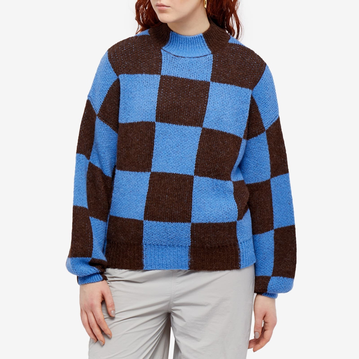 Stine Goya Women's Adonis Knit Jumper in Ocean Check Stine Goya