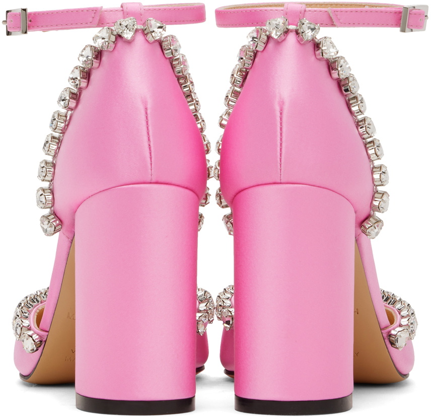 MACH & MACH Pink Audrey Crystal 95 Heels MACH & MACH