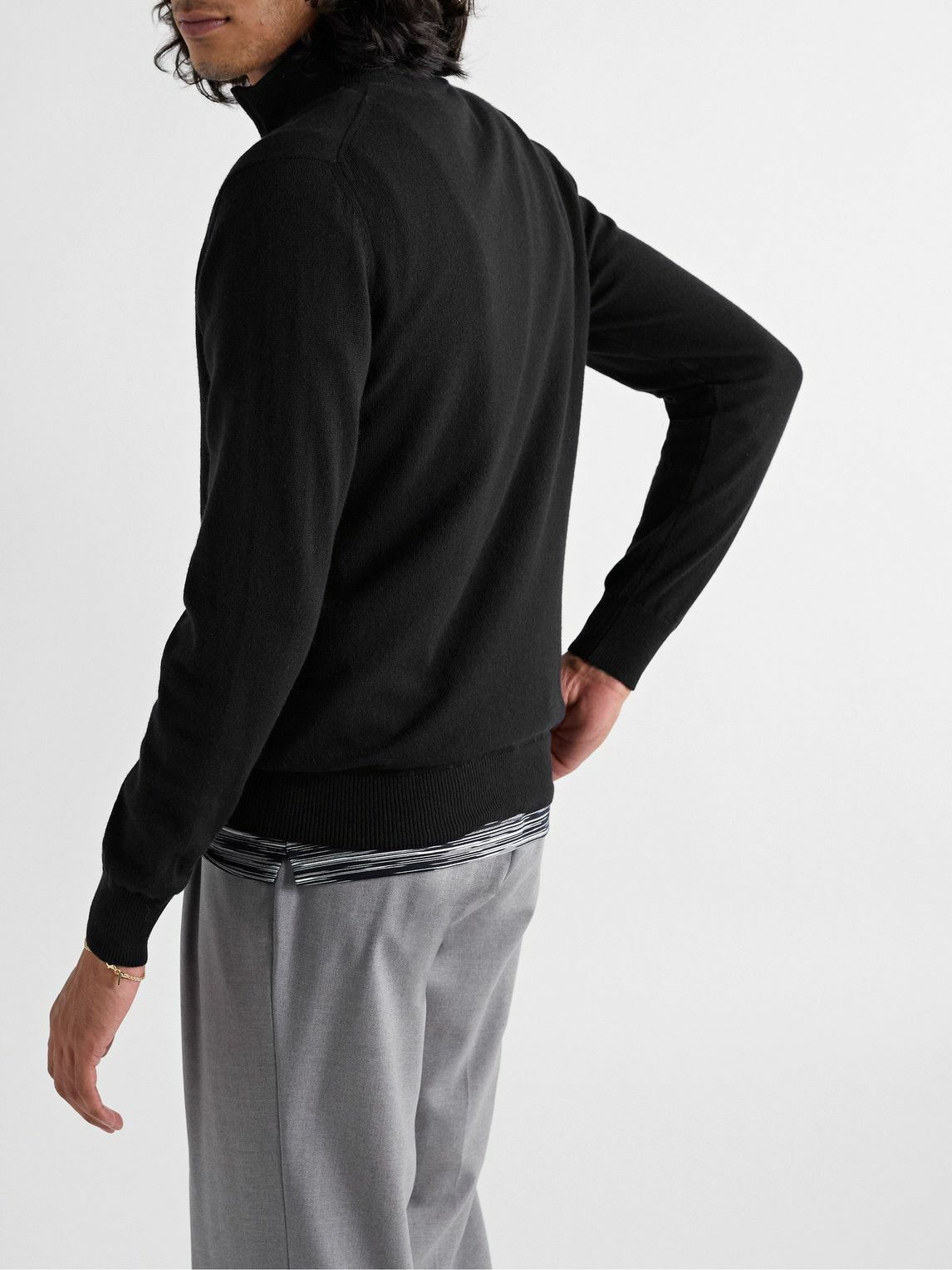 Piacenza Cashmere - Cashmere Half-Zip Sweater - Black Piacenza Cashmere