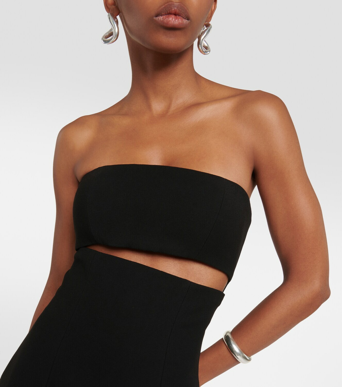 Mônot Cutout strapless crêpe maxi dress Monot