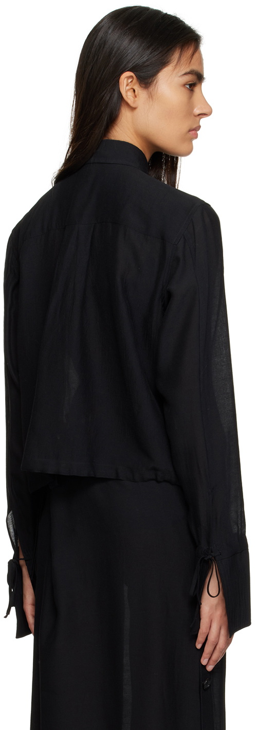 Totême Black Drawstring Shirt Toteme