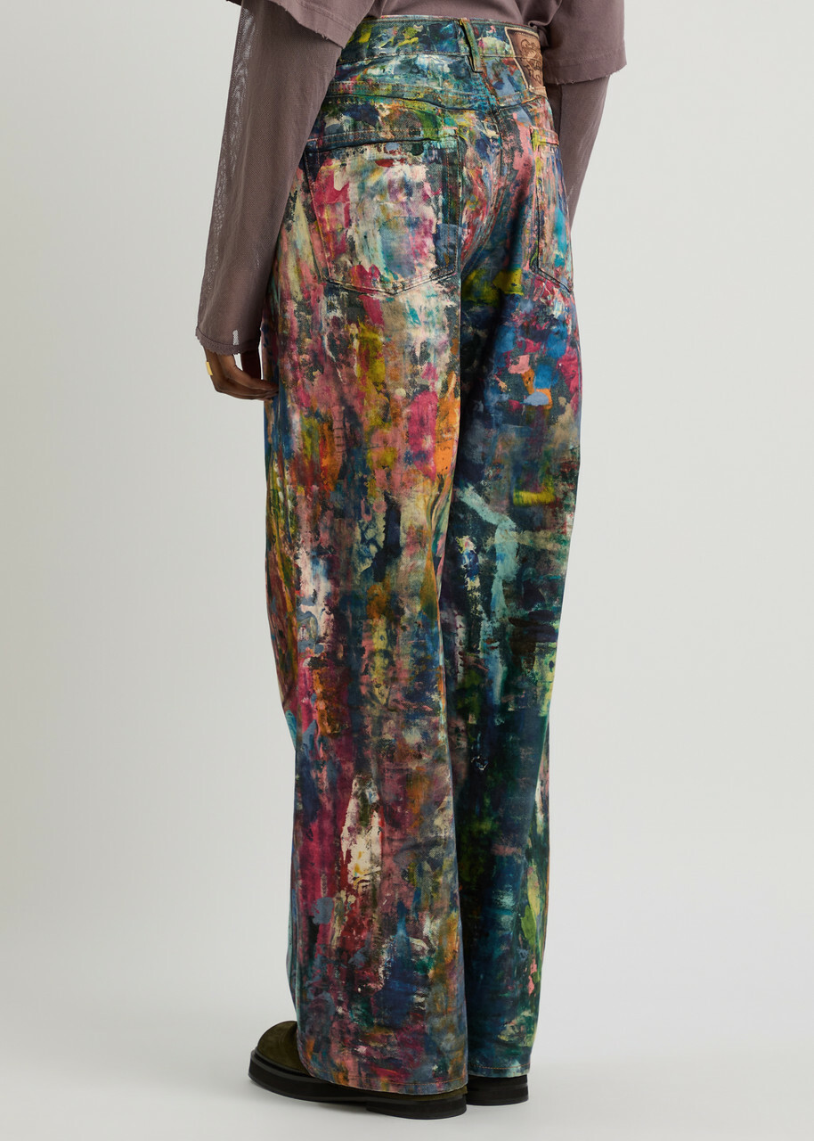 Acne Studios Paint-splatter Straight-leg Jeans Multicoloured Acne Studios