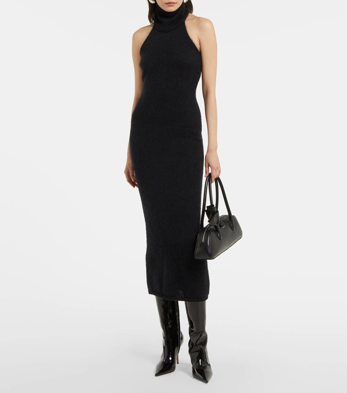 Amina Muaddi Barbara 90 patent leather knee-high boots Amina Muaddi