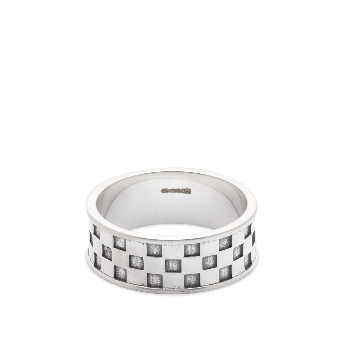 Serge DeNimes Men's Checkered Ring in Silver Serge DeNimes