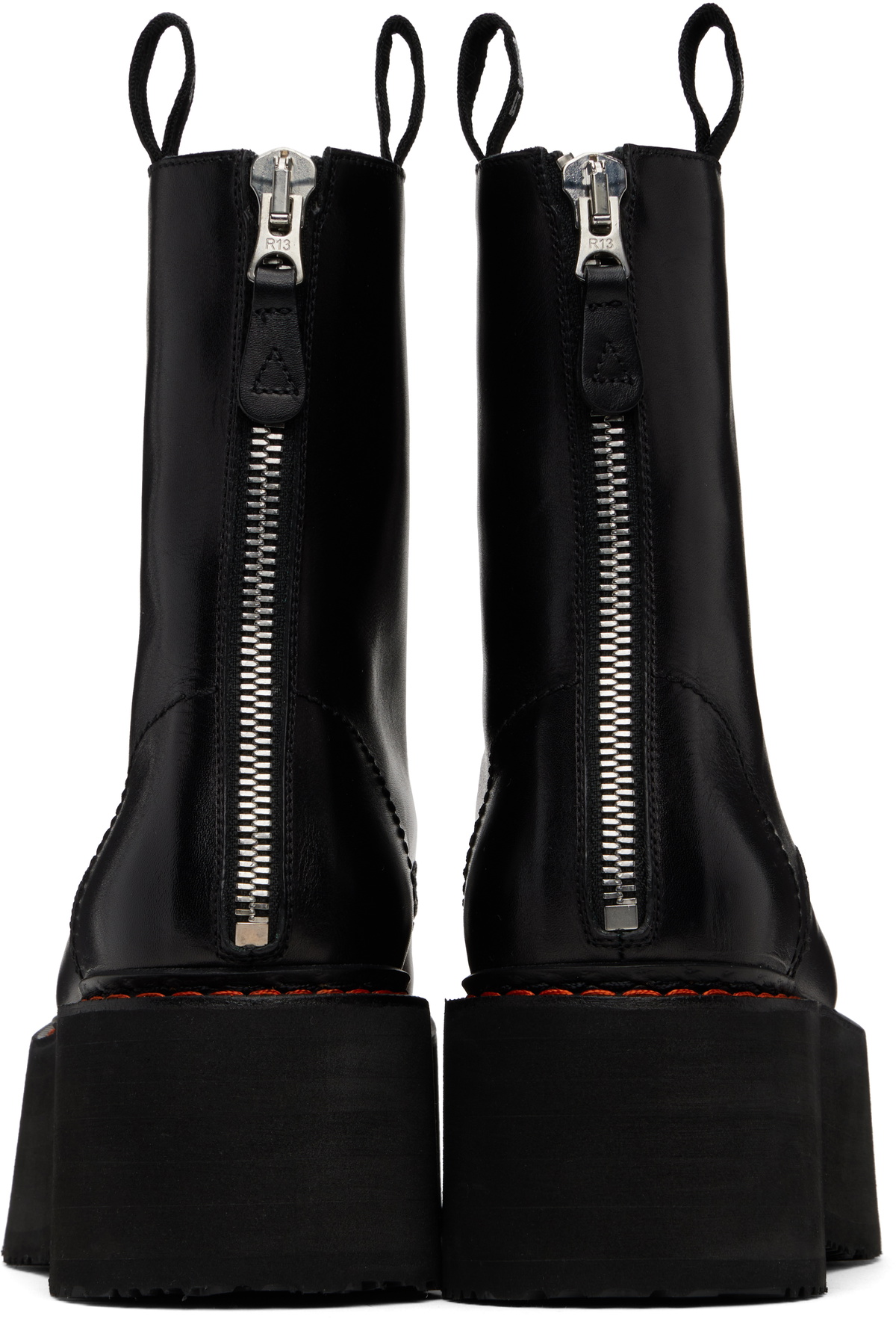R13 Black Double Stack Boots R13