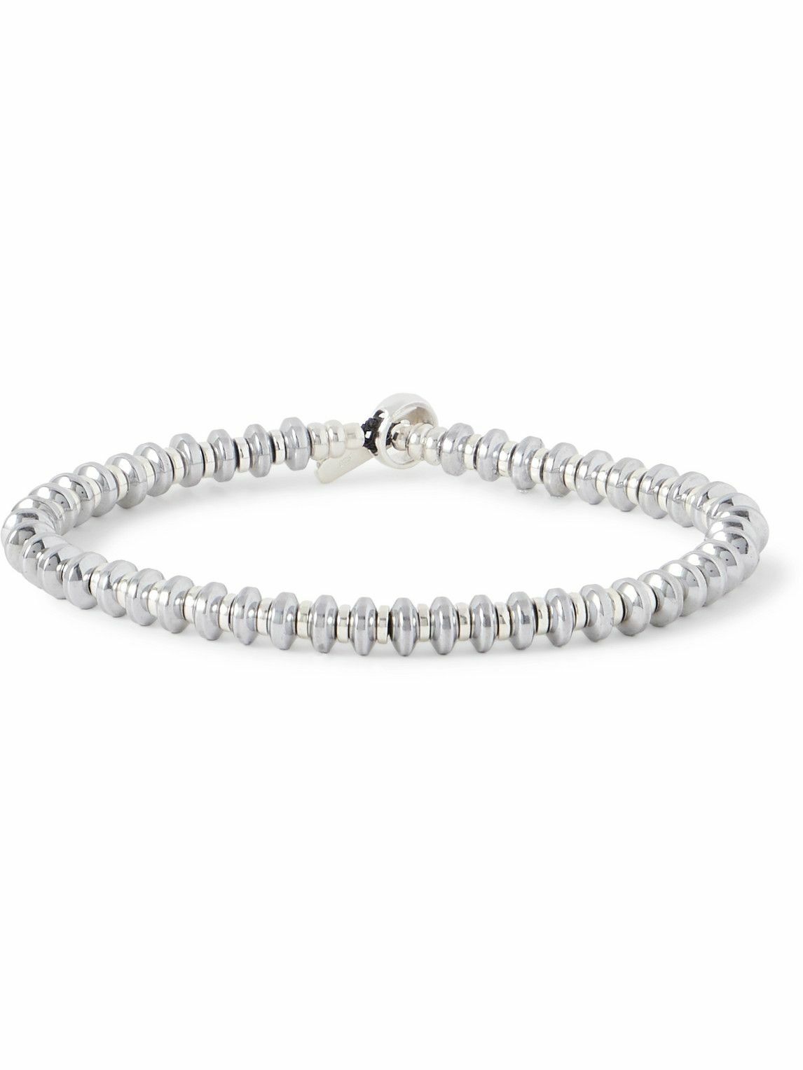 Mikia - Silver Hematite Beaded Bracelet - Silver Mikia