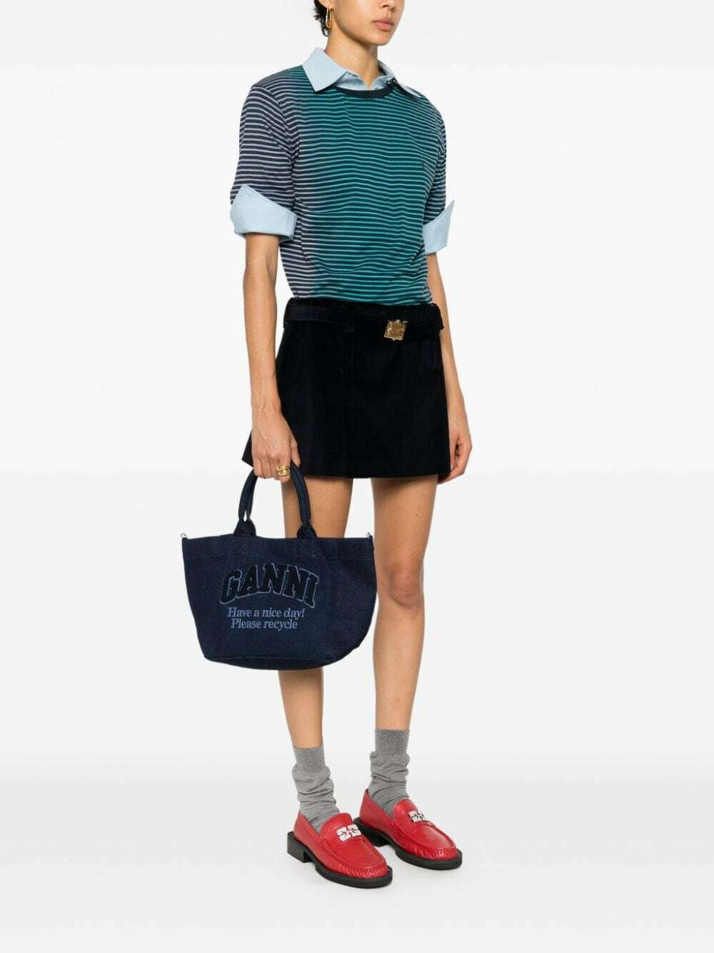 GANNI - Small Denim Tote Bag GANNI