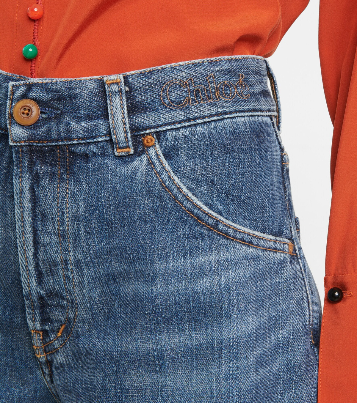 Chloe - High-rise denim shorts Chloe