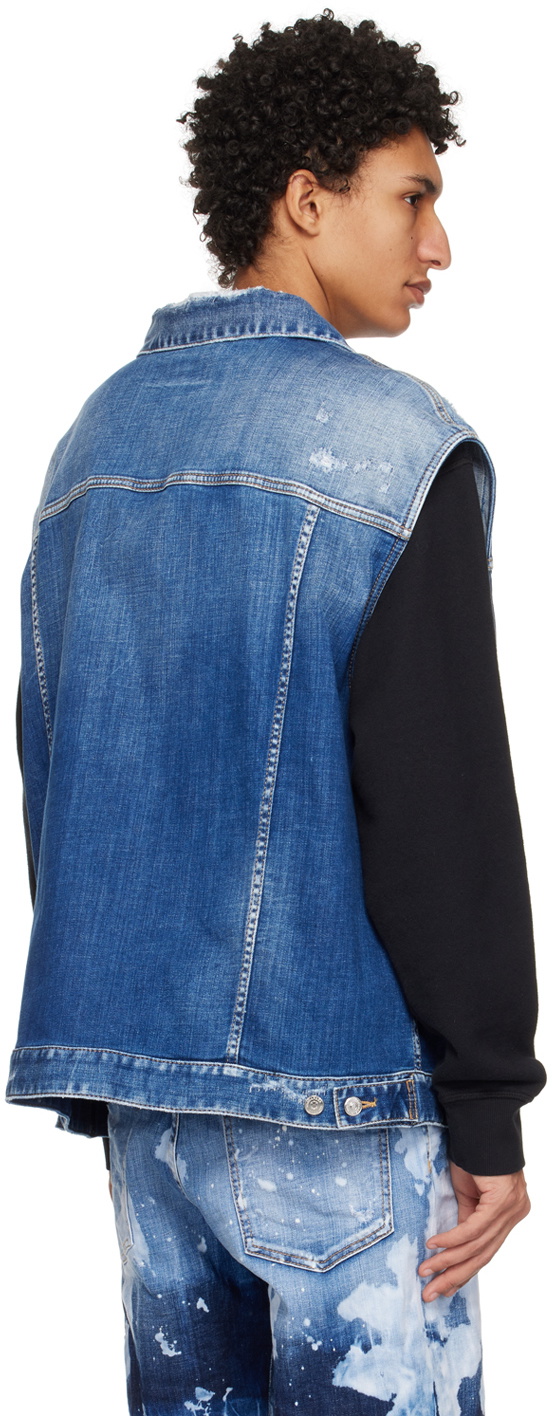 Dsquared2 Blue 'Goth Surfer' Denim Vest Dsquared2