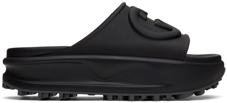 Gucci Black Interlocking G Slides Gucci