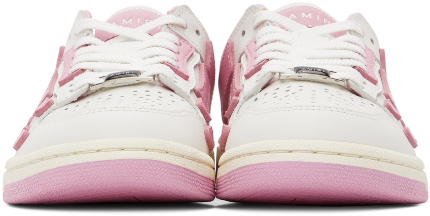 AMIRI White & Pink Skeleton Low Sneakers Amiri