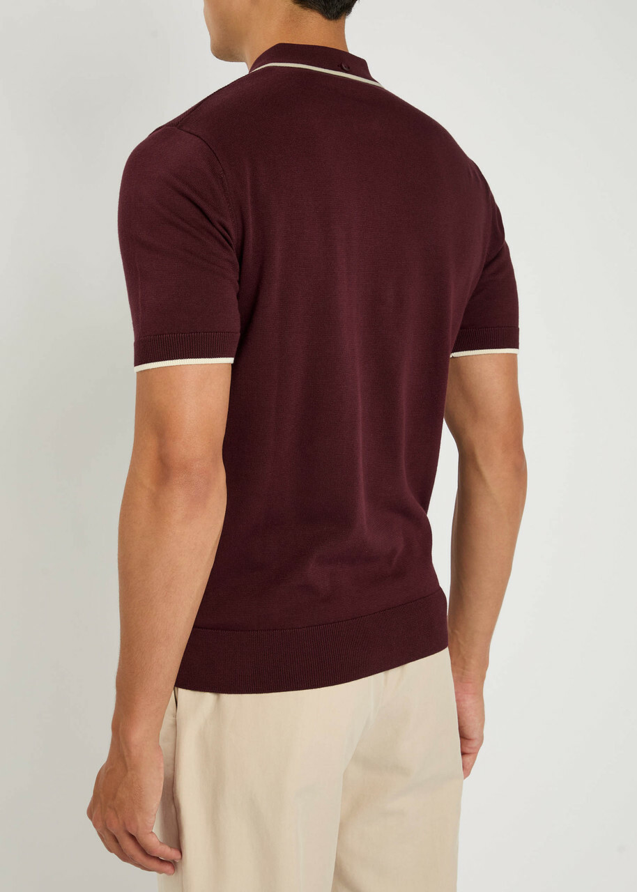 Fred Perry Logo-embroidered Piqué Cotton Polo Shirt Maroon Fred Perry