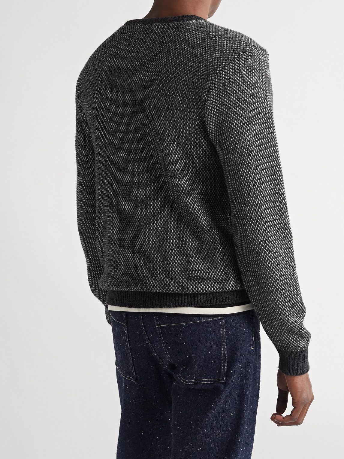 Inis Meáin - Birdseye Baby Alpaca and Silk-Blend Sweater - Gray Inis Meáin