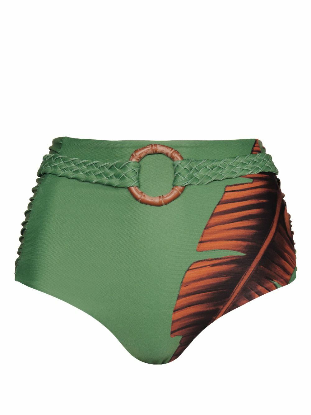Johanna Ortiz Green Tangelo Leaf-Print Bikini Bottoms Johanna Ortiz