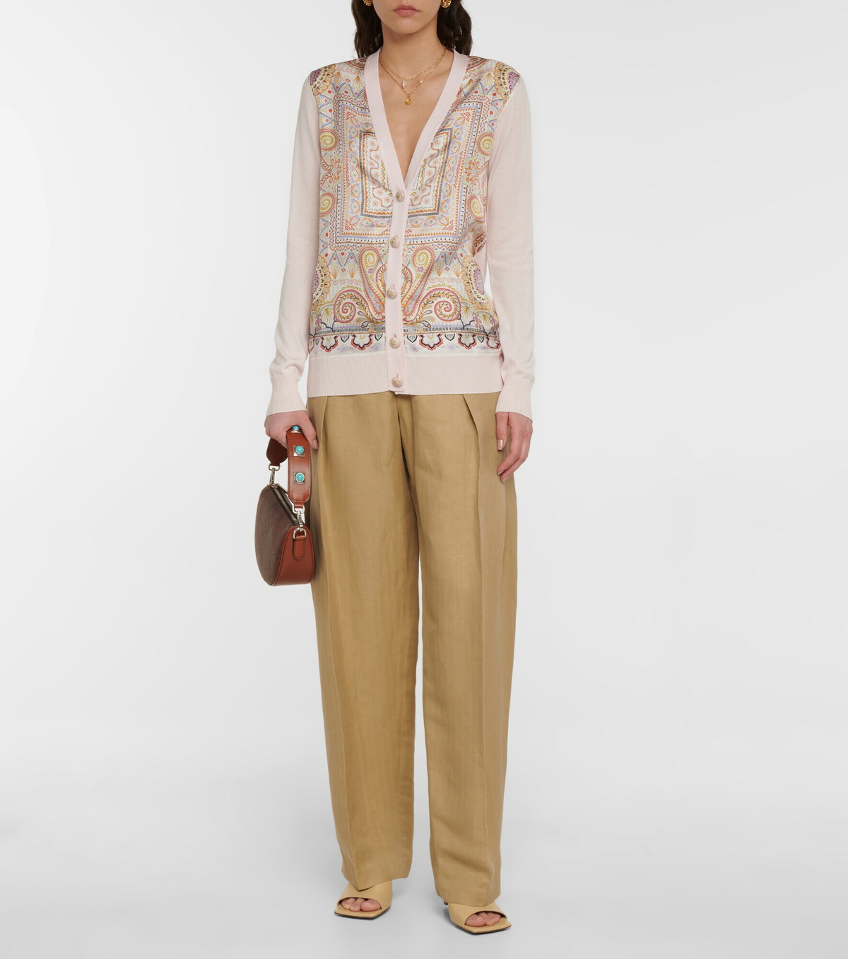 Etro - Paisley printed silk-panel cardigan Etro