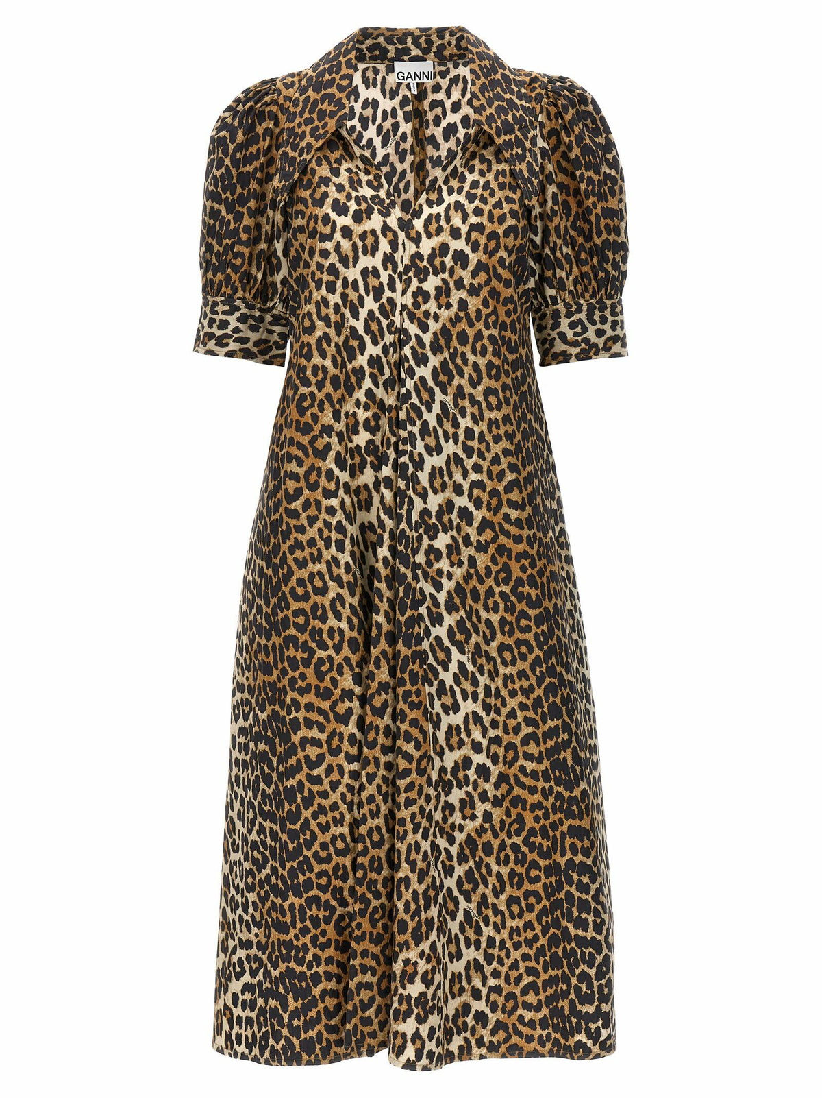 Ganni Animal Print Midi Dress GANNI