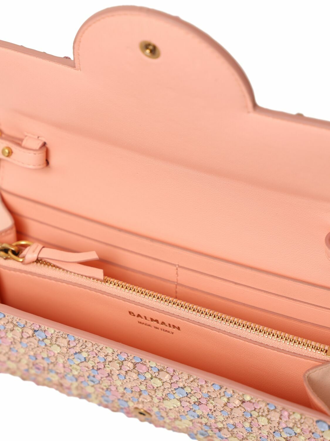 BALMAIN - B-buzz Suede Leather & Crystal Clutch Balmain